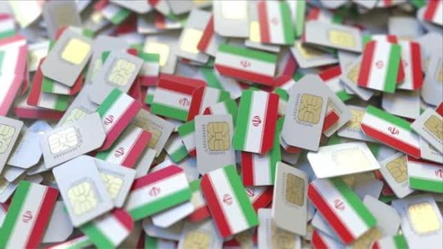 استوک فوتیج : سیم کارت با طرح پرچم ایران 24176 SIM Cards With Flag Of ...