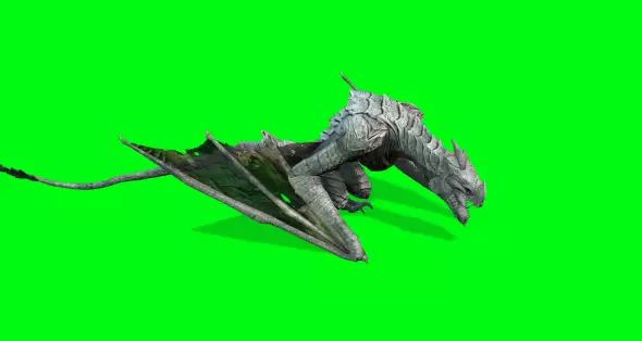 فوتیج اژدها 34505 Dragon Landing On Green Screen - مزرعه فوتیج