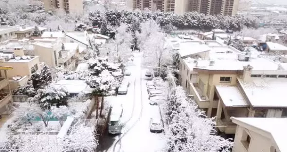 فوتیج خیابان های برفی 45297 Tehran Trees Covered By White Snow - مزرعه ...